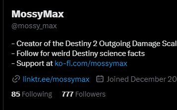 MossyMax on Twitter: "Man, these doing Bungie numbers."