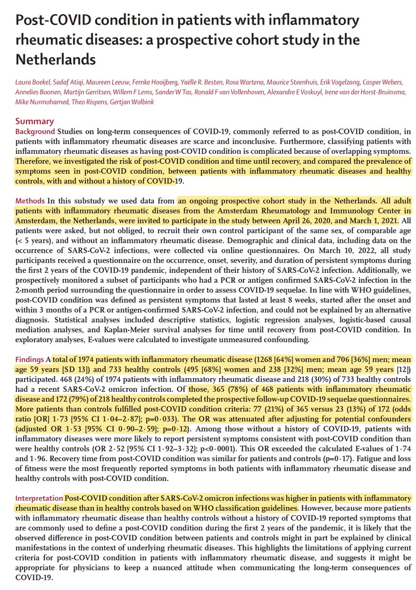 Eric Topol on Twitter: "It goes both ways: --Covid is a risk factor for subsequent autoimmune ...