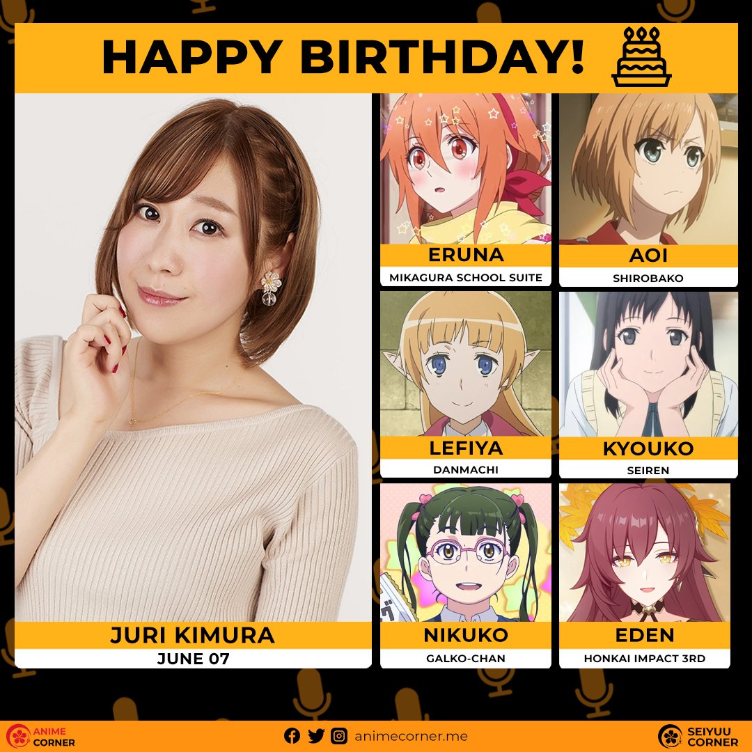 Seiyuu Corner on Twitter: "Happy birthday to Juri Kimura! 🎂🎉♥️ Join us in wishing her all the ...