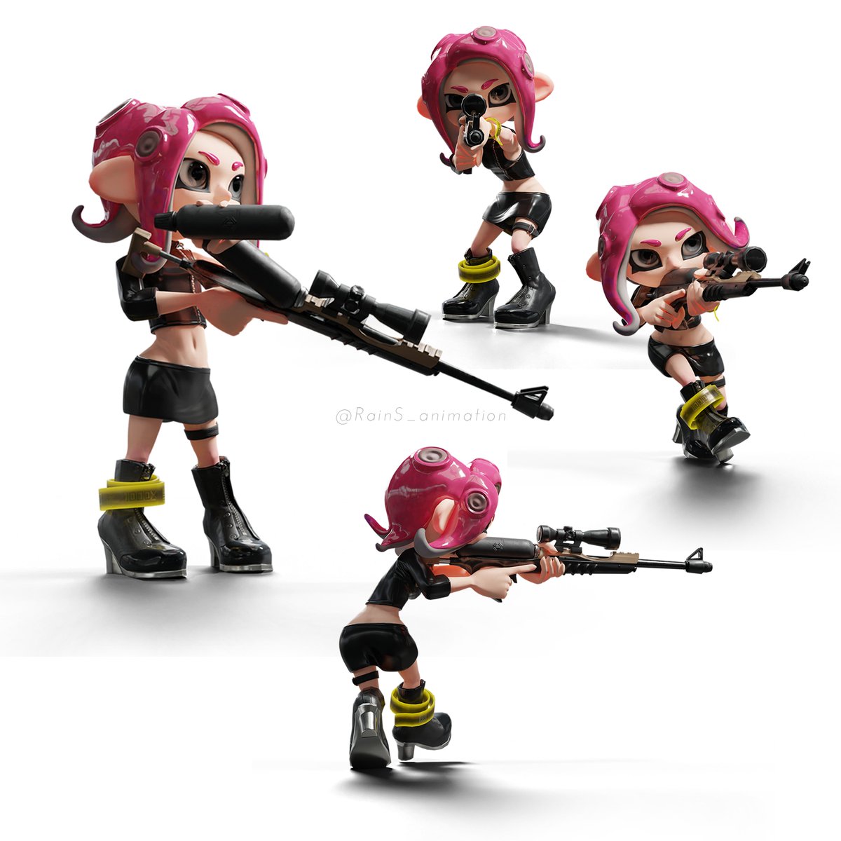 RainS on Twitter: "Some poses I did today I love to imagine Agent 8 fighting like the tier 1 ...