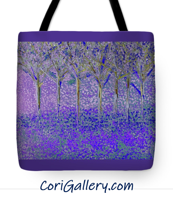 Corinne Carroll on Twitter: "Trees in purple adorn this tote bag. The tote bags are available in ...