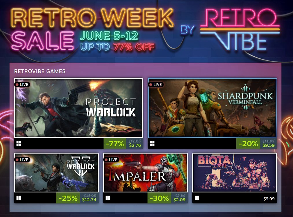 Wario64 on Twitter: "Retro Week Sale on Steam https://bit.ly/3WQZ4zU"