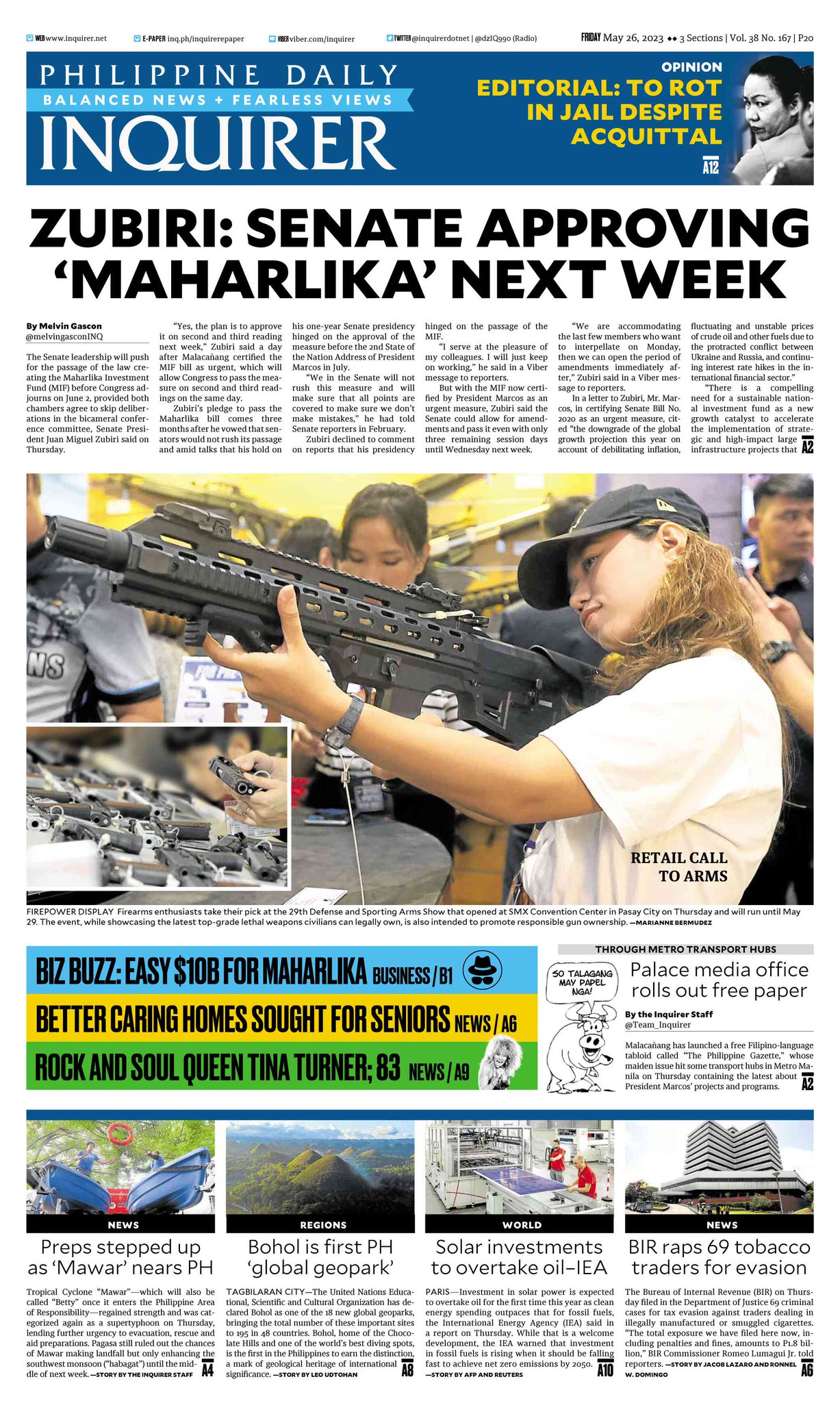 Inquirer on Twitter: "Today's Inquirer front page (May 26, 2023). More at https://t.co ...