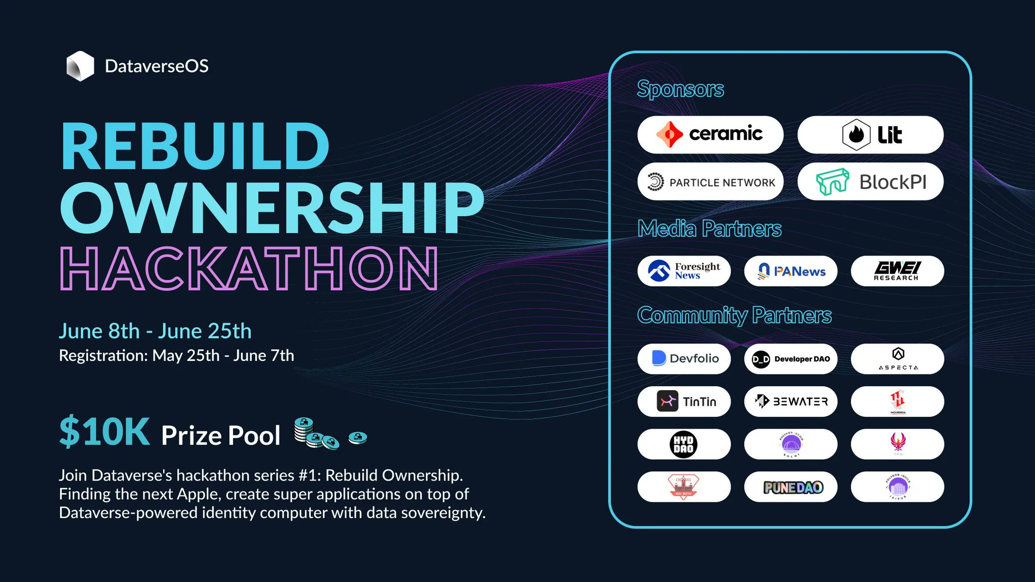 DataverseOS 中文 on Twitter: "Dataverse首场全球线上黑客马拉松活动正式开始，现在是报名阶段！开发者小伙伴们快来报名参与！ 报名地址：https://t.co ...