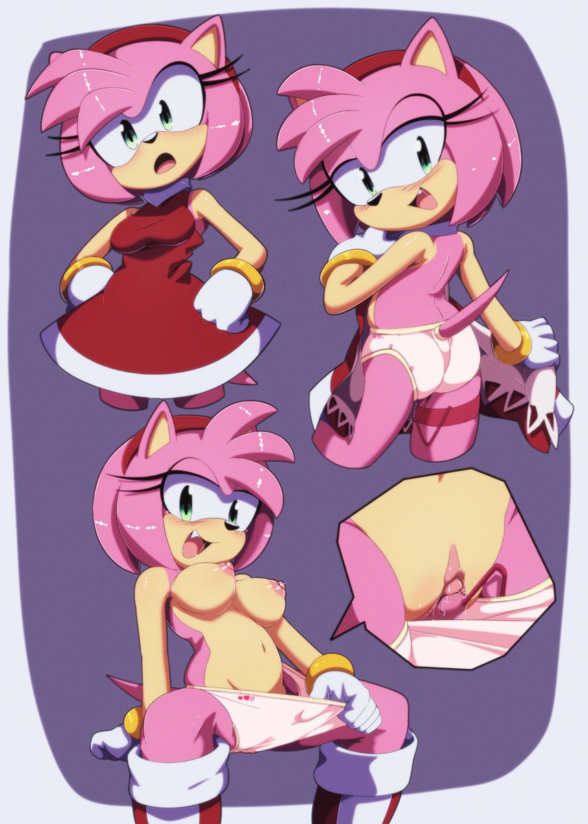 Rule 34 1girls Amy Rose Anthro Big Breasts Breasts Clitoris Dress