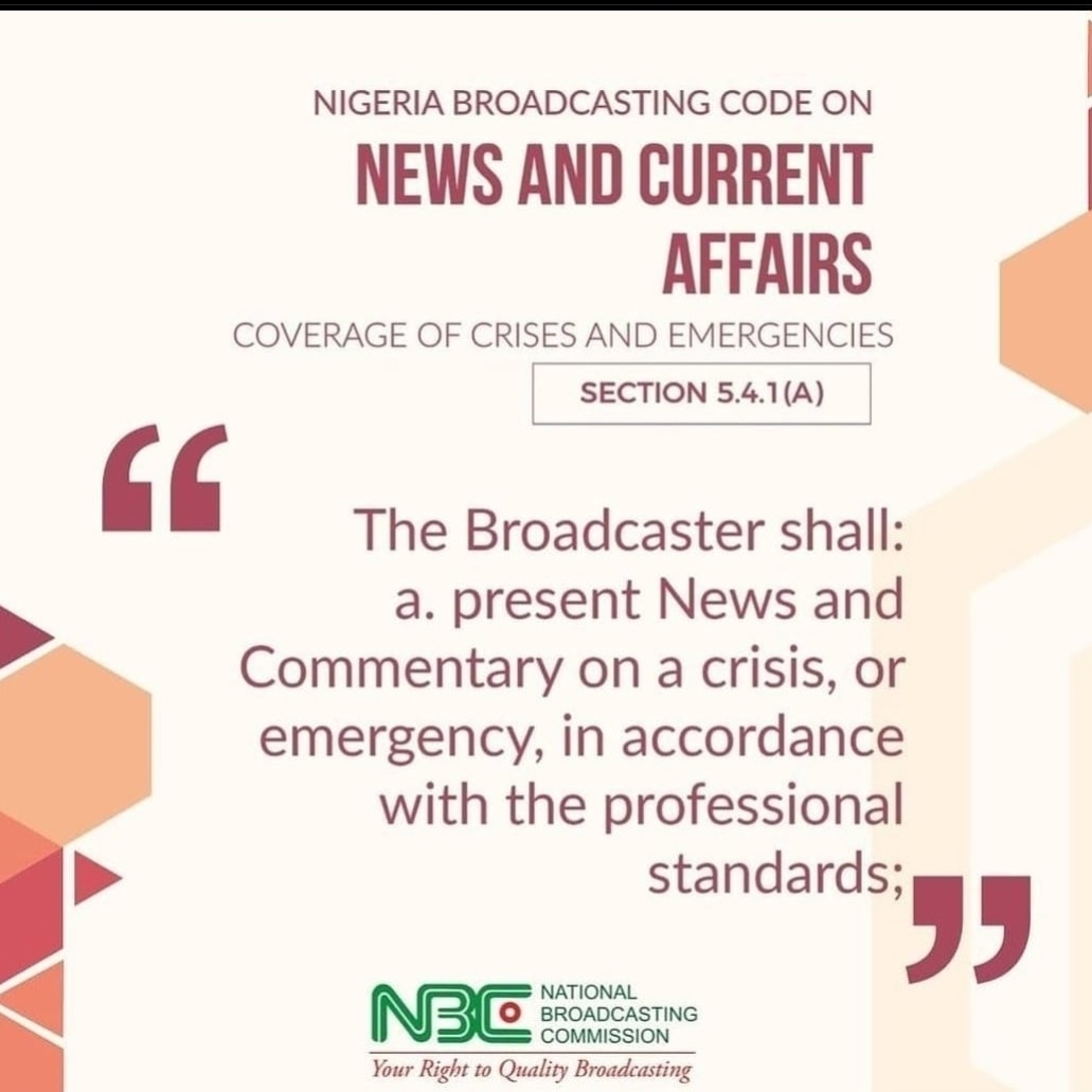 nbcgovng on Twitter: "#broadcasting #NBCode The Nigeria Broadcasting Code on News and Current ...