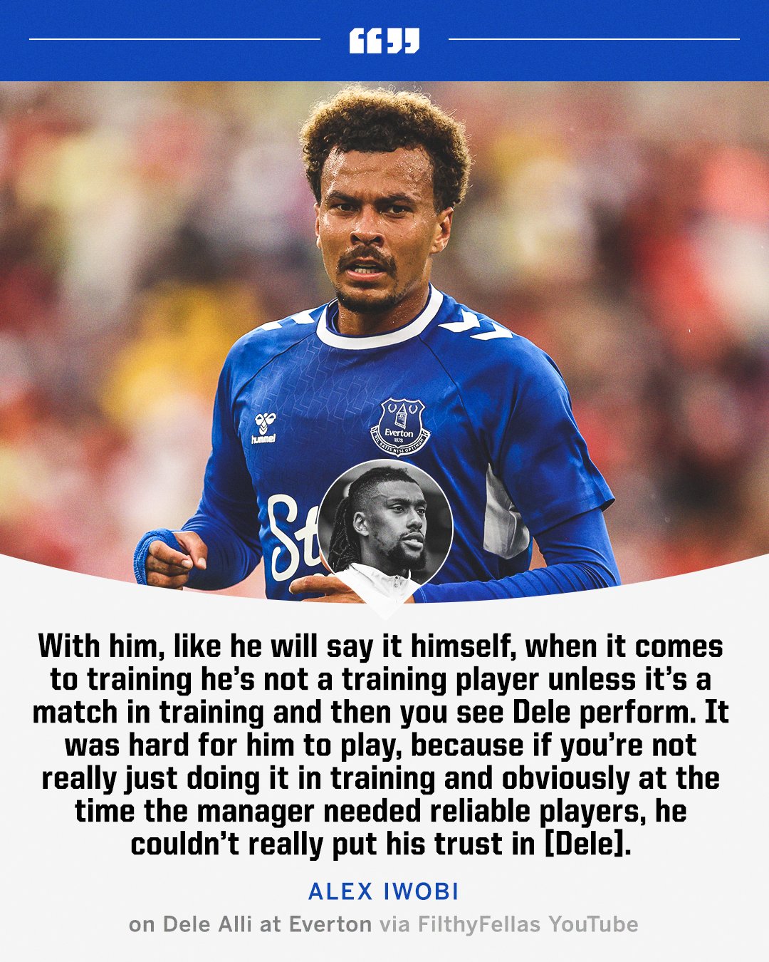 ESPN UK on Twitter: "Alex Iwobi on Dele Alli's time at Everton 🗣️ https://t.co/wXbK1vkFoR" / Twitter