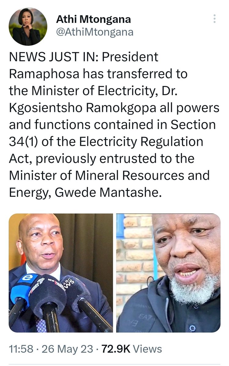 Banele on Twitter: "Gwede Mantashe has been stripped of his powers. Gwede Mantashe convinced ...