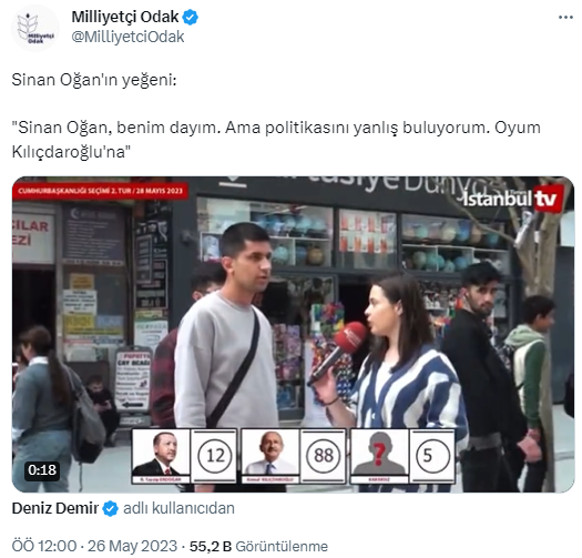 Malumatfuruş on Twitter: ""Videodaki kişi benim, Sinan Oğan dayım değil, şakasına söyledim ...
