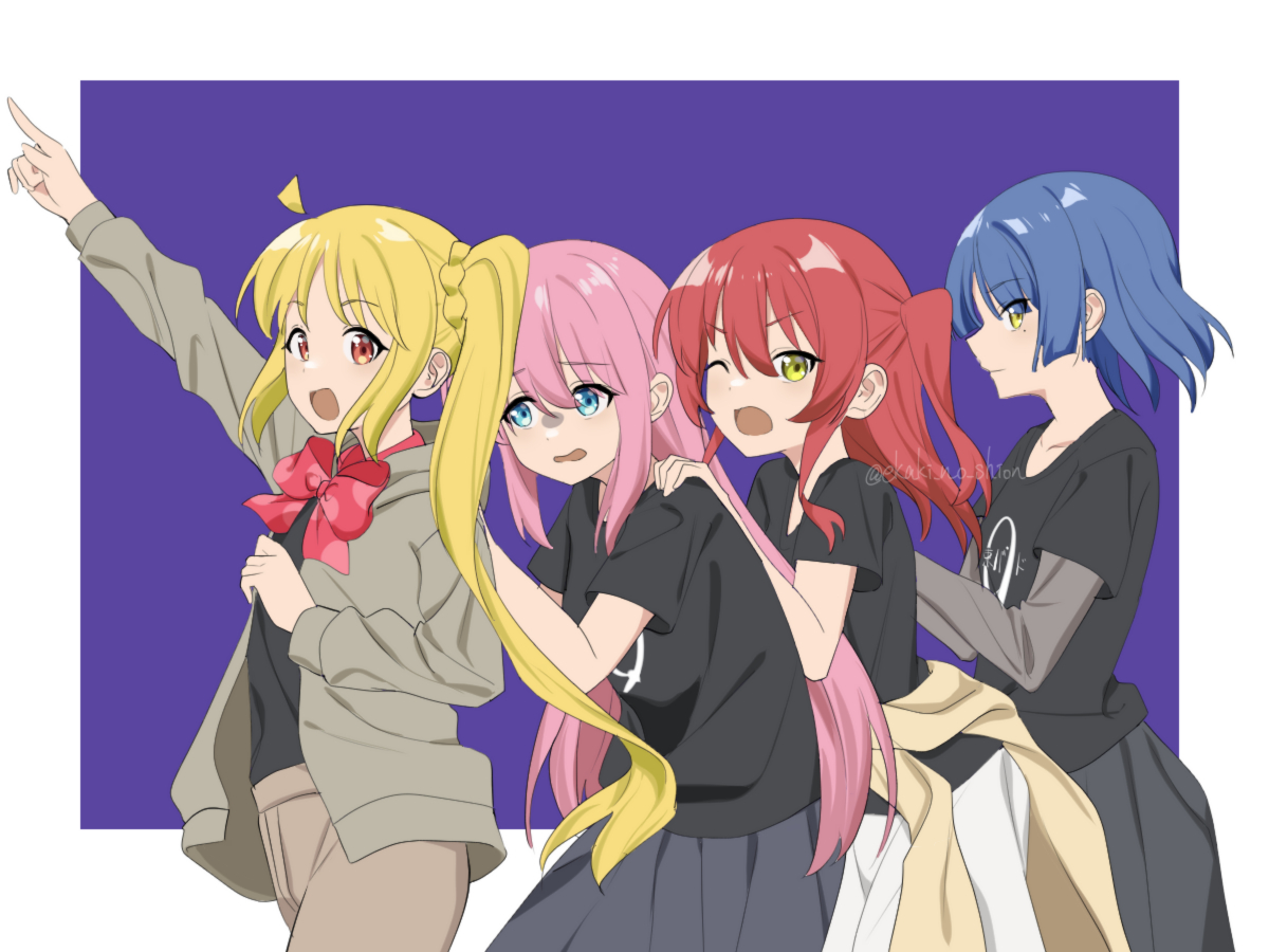 後藤ひとり 伊地知虹夏 「結束バンド御一行 結束バンド ぼっち・ざ・ろっく」絵shionのイラスト