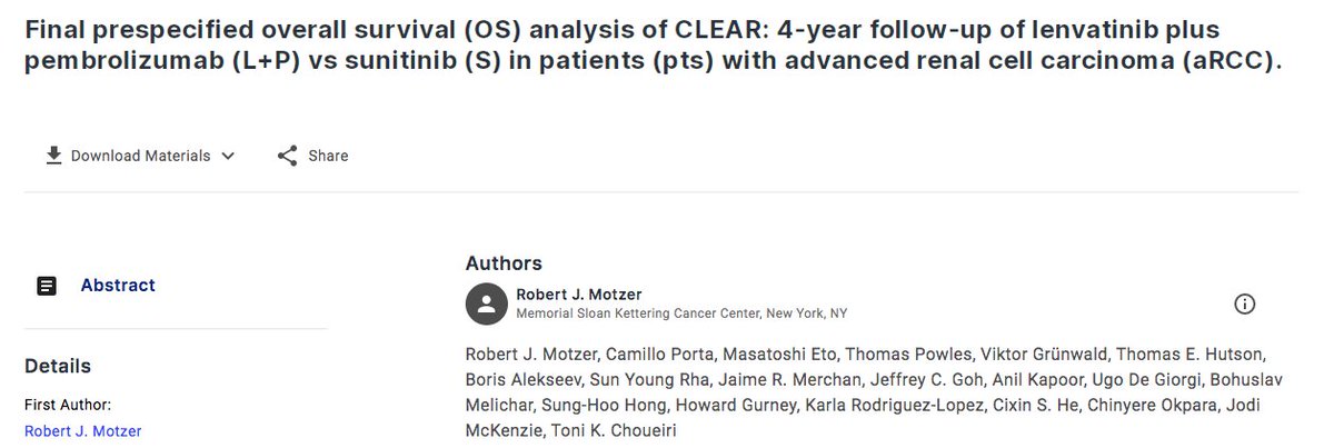 Yüksel Ürün on Twitter: "4-yFU of CLEAR trial TE. Hutson ⭕️ORR 71%, 18.3% CR ⭕️Significant PFS ...