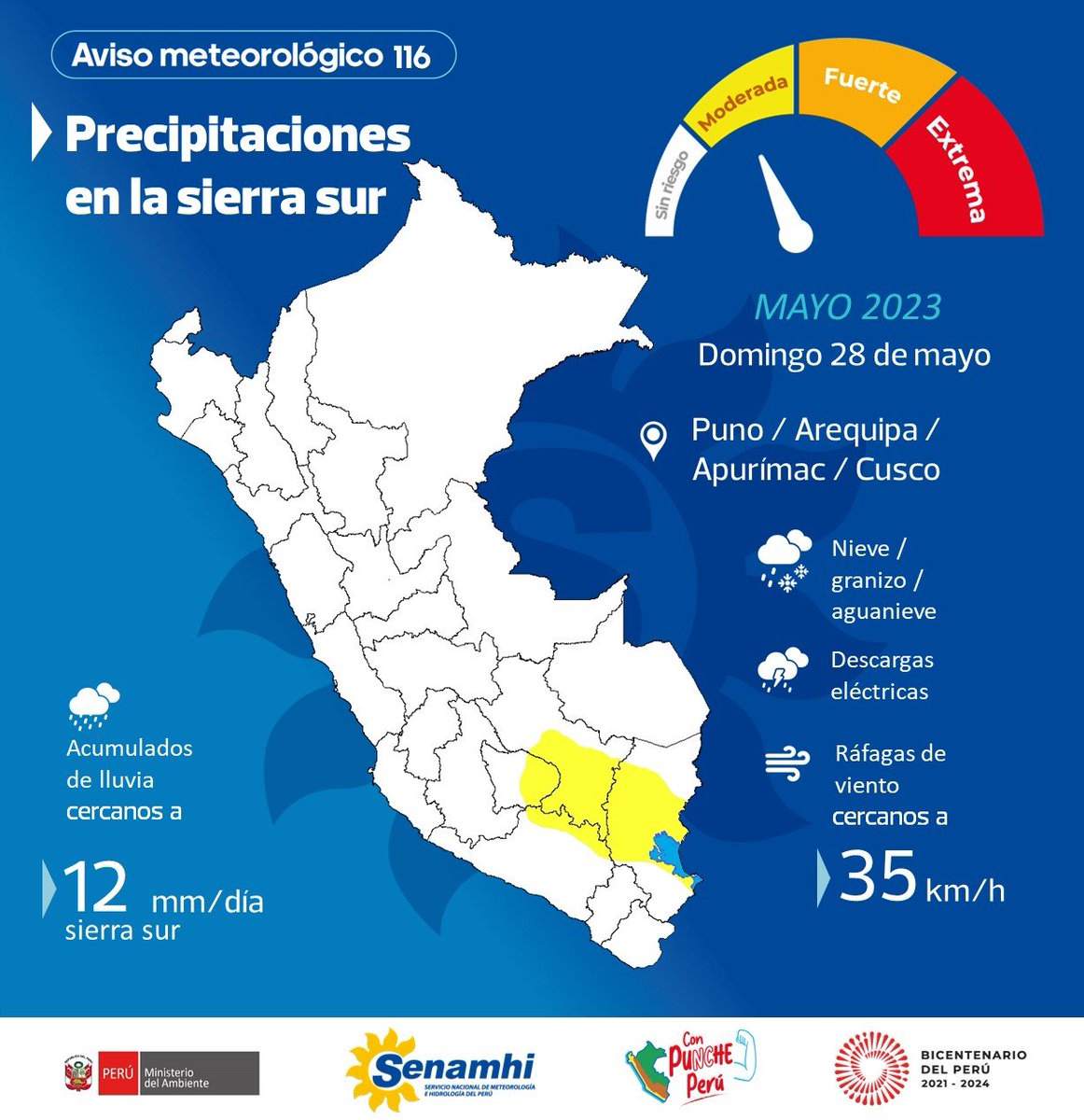Senamhi On Twitter Aviso Este 28 De Mayo Se Presentarán