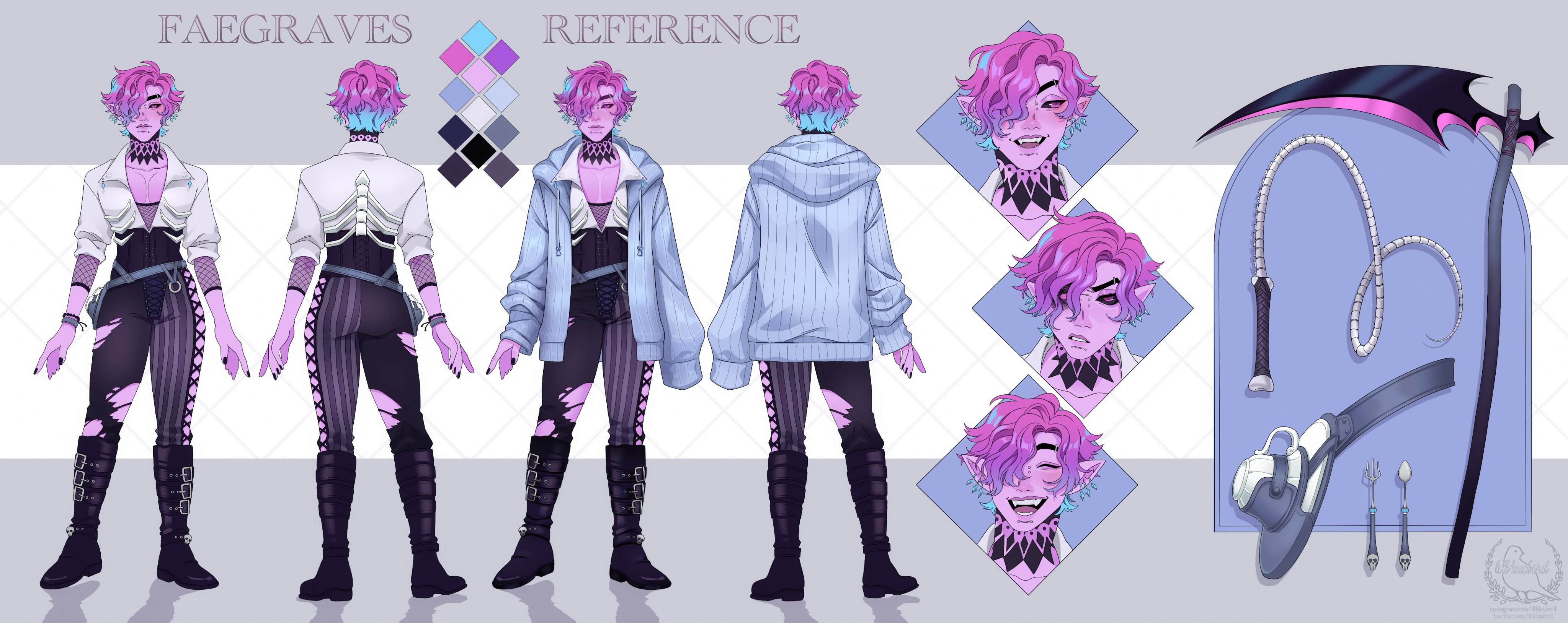 fae 🥀☕ dullahan gravekeeper | ENVtuber on Twitter: "SO THE BIG REVEAL!! Here's the ref sheet for ...