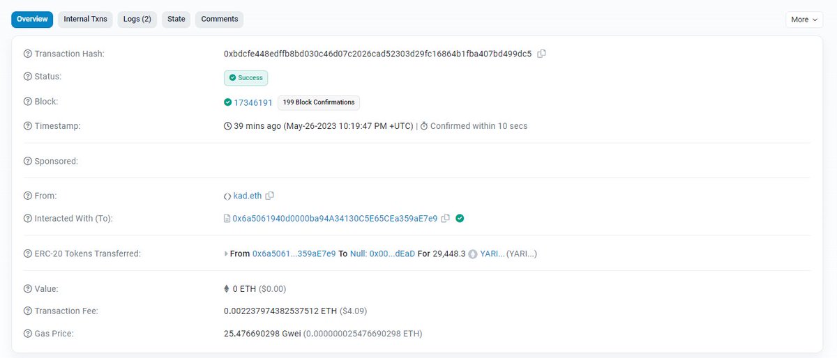 Oshi Finance 🧙🏿‍♂️ on Twitter: "🧵 1/14: 🚀 Exciting news! We've burned 29,443 $Yari tokens (70% ...