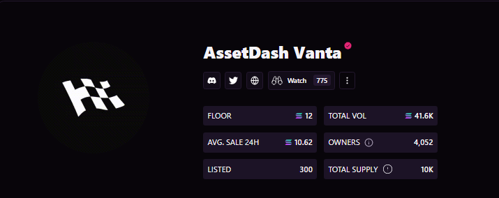 Dtrix on Twitter: "only 300 vanta NFt listed @assetdash Don't fade"
