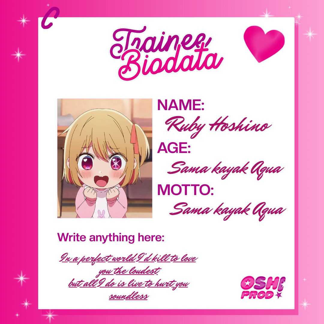 RUBY. on Twitter: "@OSHIPROD Maaf ya telat :c https://t.co/6bKDf3I1Vn" / Twitter