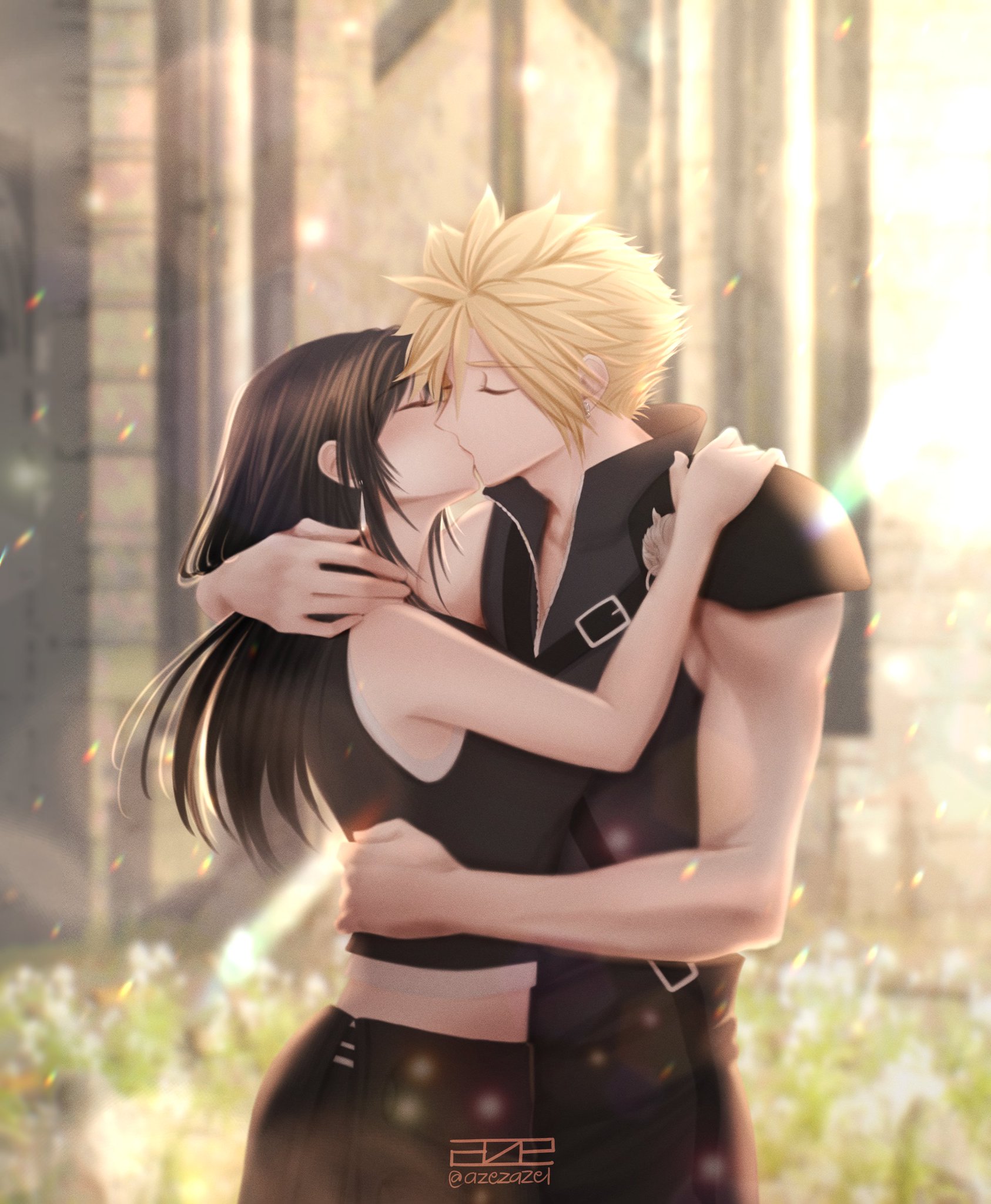 Final Fantasy Tifa And Cloud Kiss