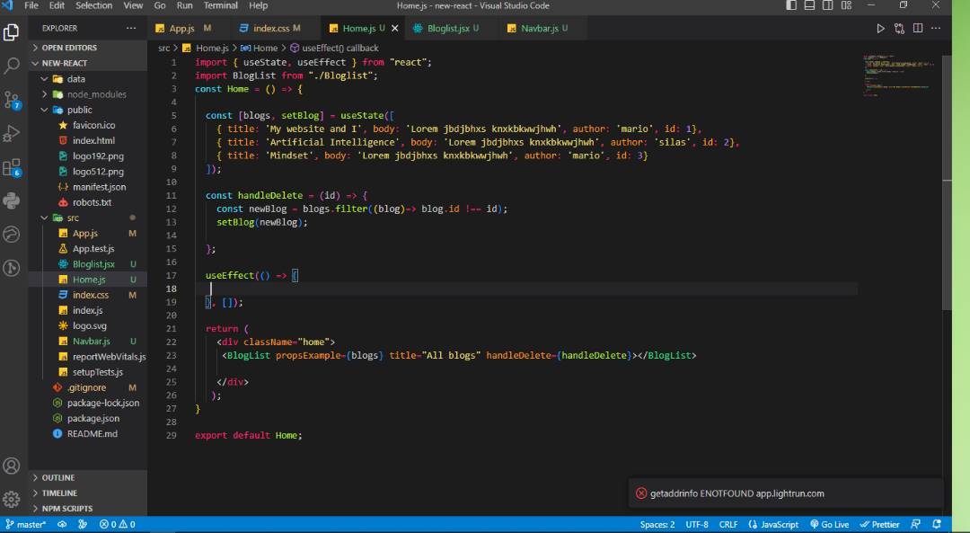 Silas Inegbe on Twitter: "DAY 2 #100DaysOfCode Experimenting on useState, useEffect and passing ...