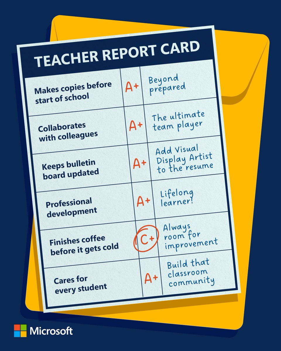 Microsoft Education on Twitter: "Final grades are in! 💯 #TeacherTwitter ...