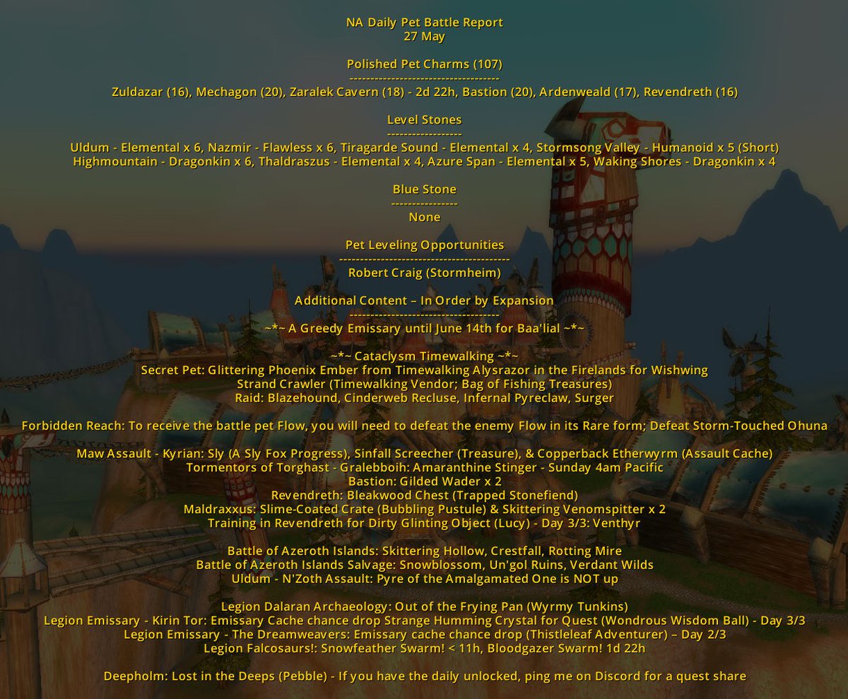 Daily Pet Battle Report - #137 by Amayita-area-52 - Pet Battles - World ...