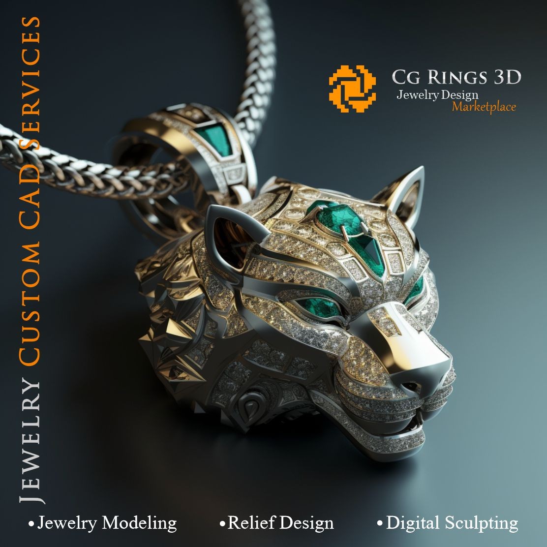 CG RINGS 3D on Twitter: "Dog Pendant with Emeralds and Diamonds - Jewelry 3D CAD.3D CAD ...