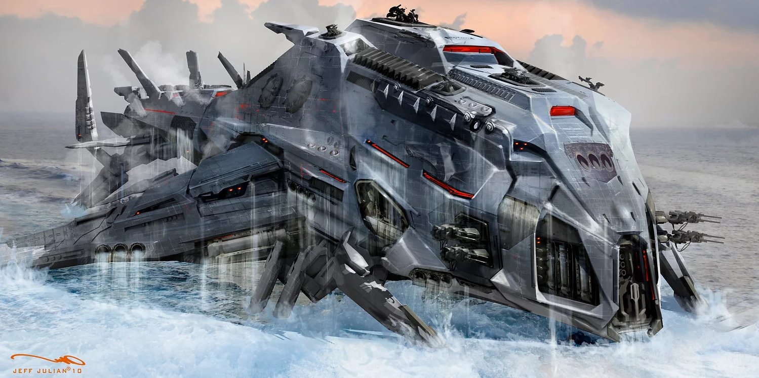Battleship Aliens Concept Art HD Wallpaper: Action, Alien, Aliens,