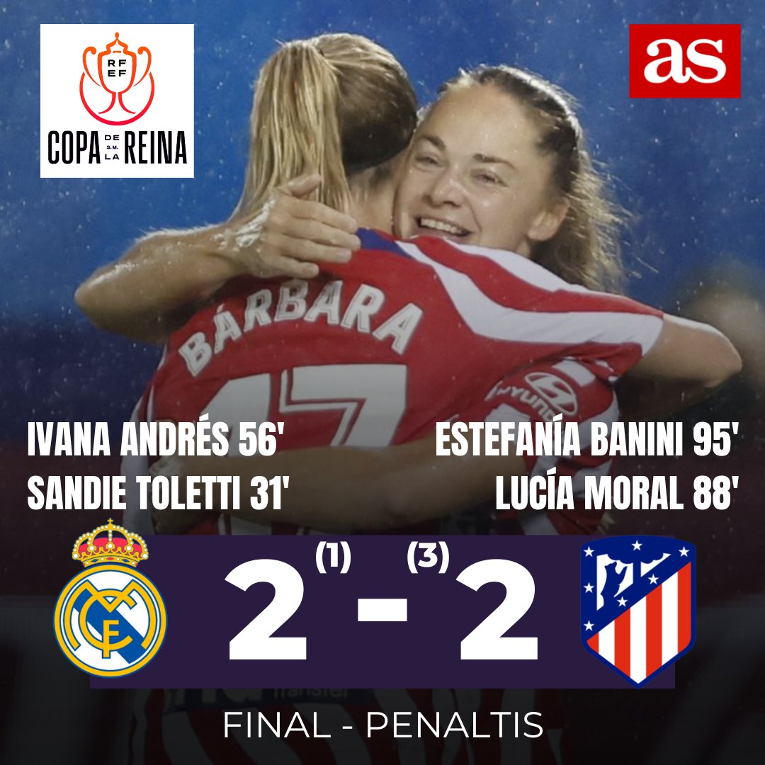 Diario AS on Twitter: "⚔ RMA 2 (1) 🆚 2 (4) ATM 🚨 ¡FINAAAAAL, FINAL FINAL! ¡El Atlético de Madrid ...
