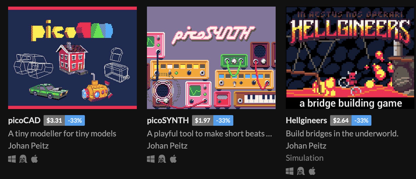 Johan Peitz on Twitter: "📐 Build into 3D models 🔌 Wire up funky beats 🌉 Build bridges in hell ...