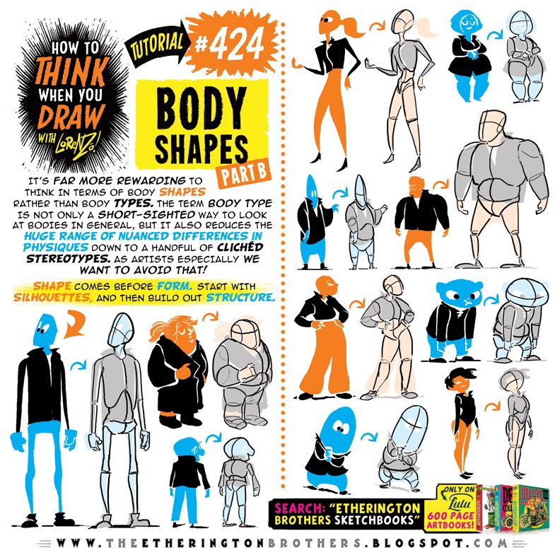 Etheringtonbrothers On Twitter Body Shapes Part Two From The How To Think When You Draw