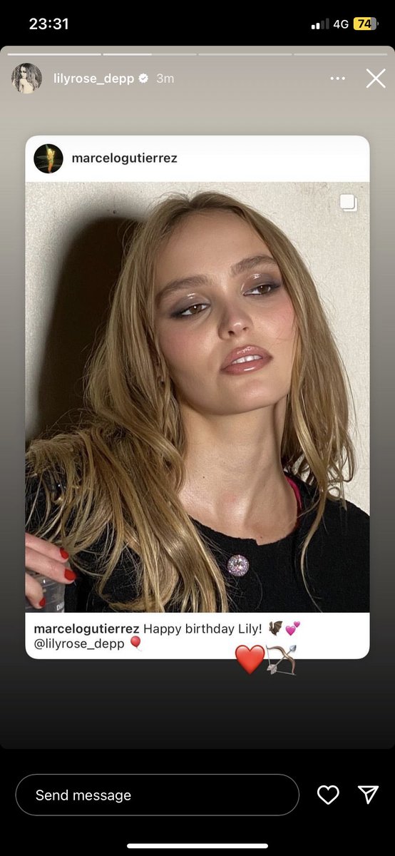 Lily Rose Depp Updates On Twitter Lily Via Her Instagram Story π
