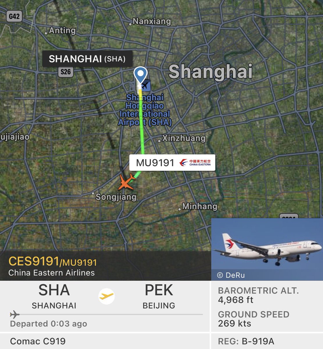 🏳️‍🌈 CHERSAN SRISATJANG ️ on Twitter: "🛫 บินเชิงพาณิชย์ไฟล์ทแรกแล้ว ! ตอนนี้เที่ยวบิน MU9191 ของ ...