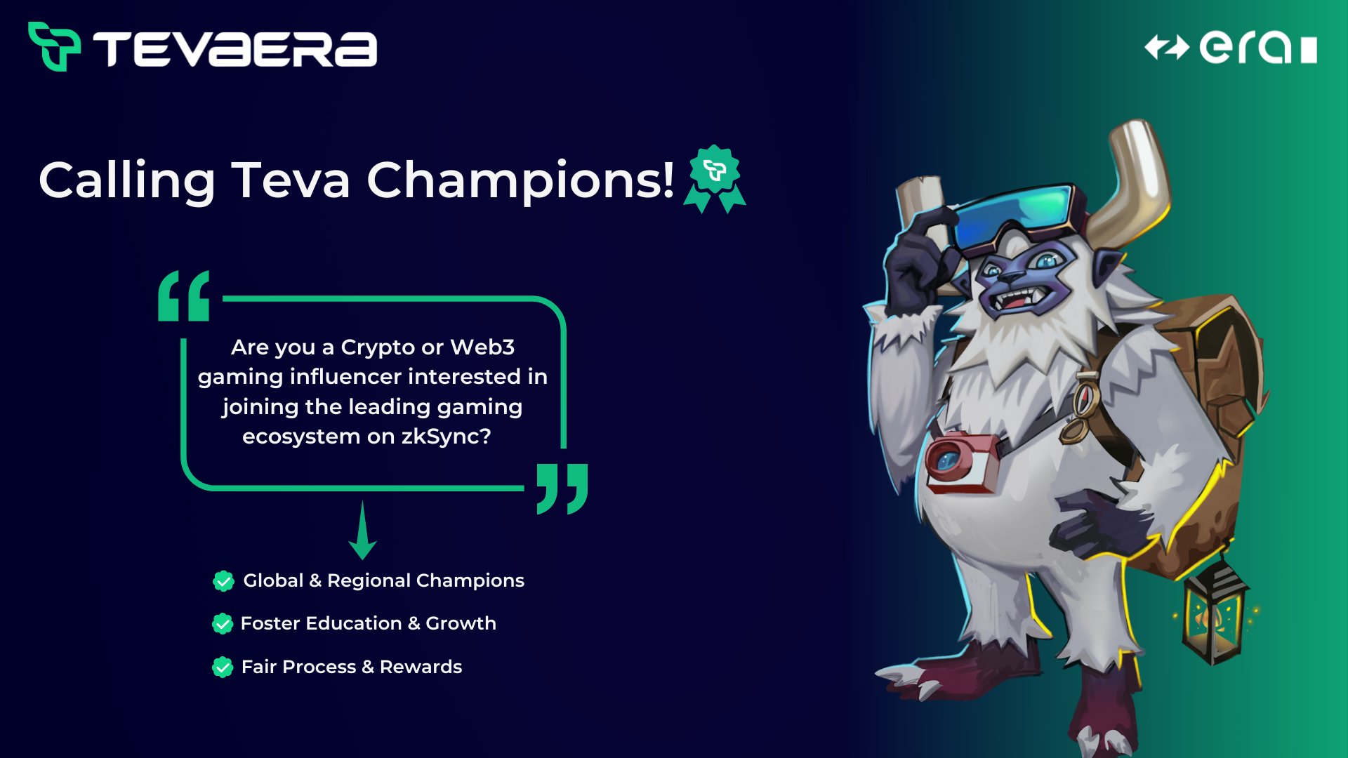 Tevaera on Twitter: "Are you a Teva Champion? 🔥 👉Apply: https://t.co/k3F38gERto Onboarding: Next ...