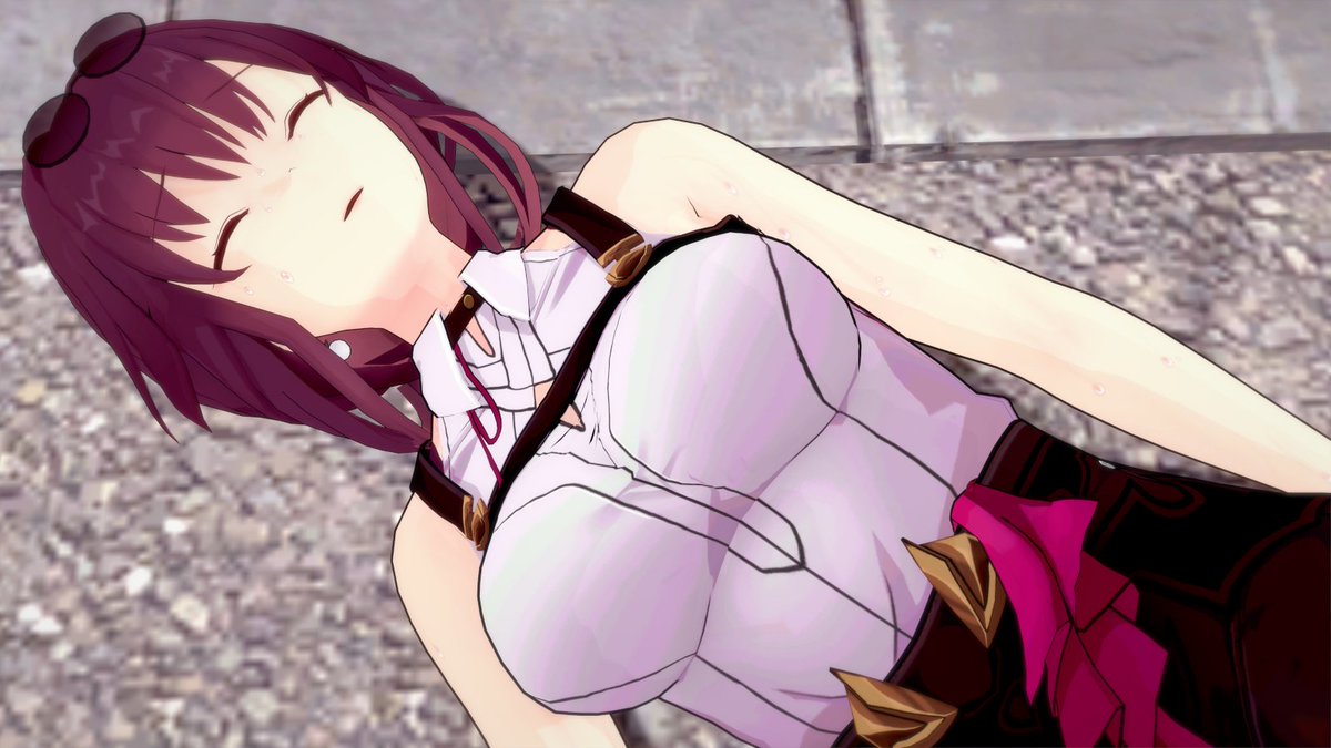 ZZ on Twitter: "Kafka unconscious on the ground. She's really pretty... ️ #リョナ #ryona #コイカツ"