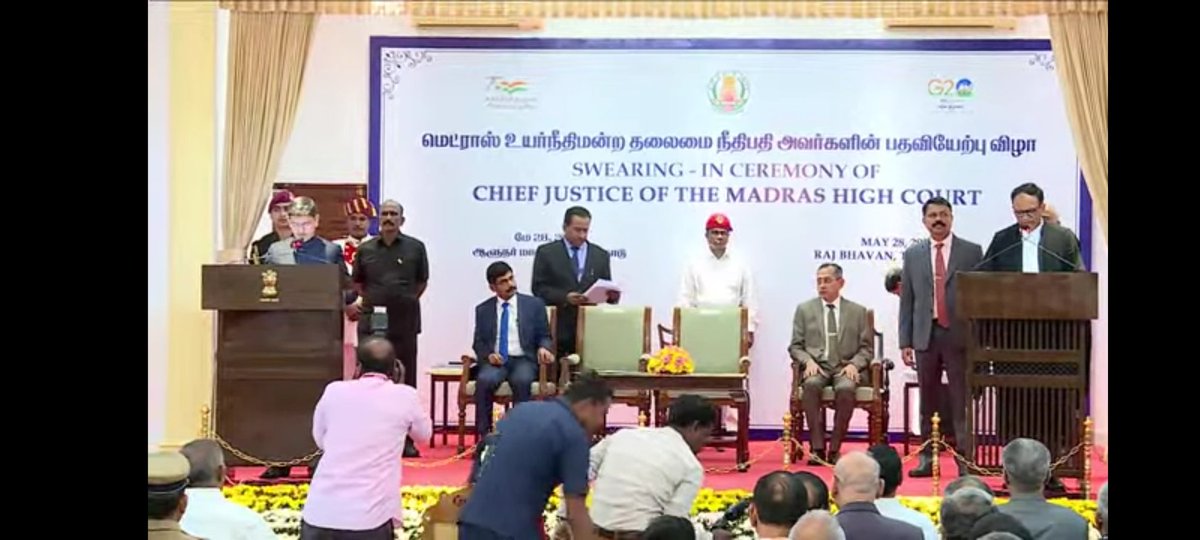 Mohamed Imranullah S on Twitter: "Tamil Nadu Governor R.N. Ravi administers oath of office to # ...