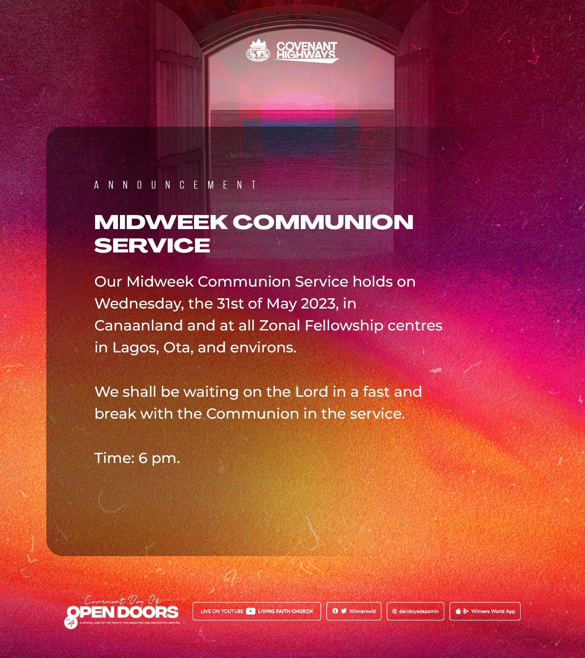 Faith Tabernacle on Twitter: "MIDWEEK COMMUNION SERVICE Our Midweek Communion Service holds on ...