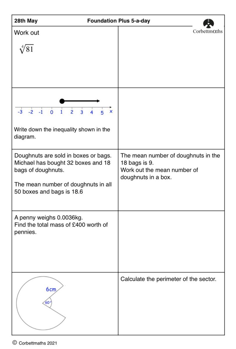 Corbettmaths on Twitter: "Studying for Higher GCSE Maths? Try today's Foundation Plus, Higher ...