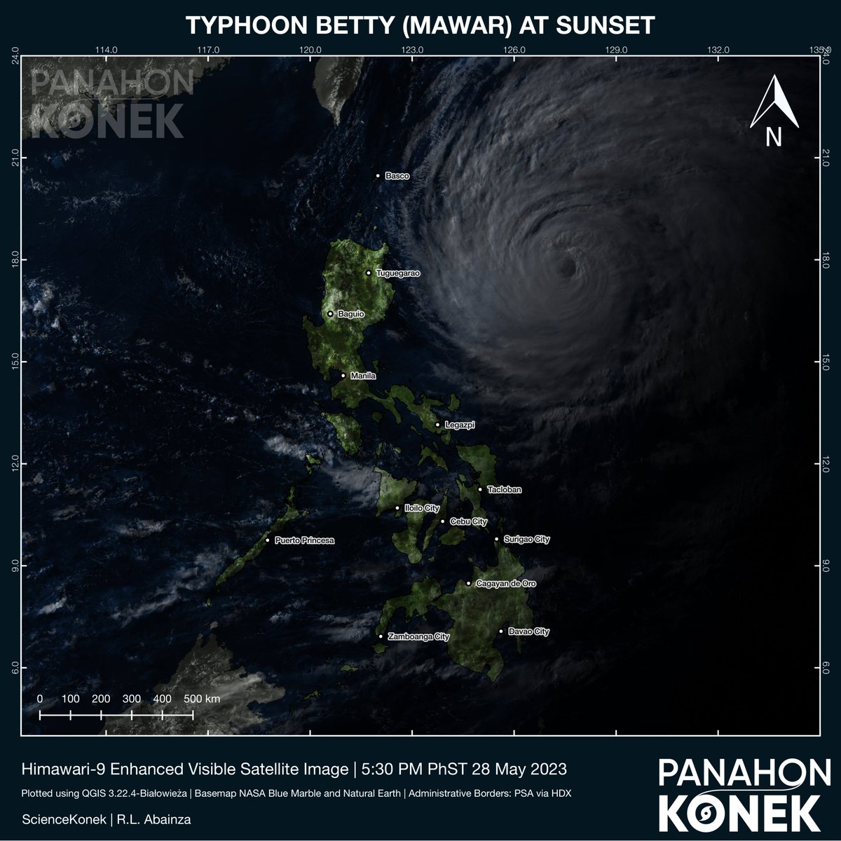 ScienceKonek on Twitter: "TYPHOON BETTY AT SUNSET🌀 Here's a satellite image showing Typhoon # ...