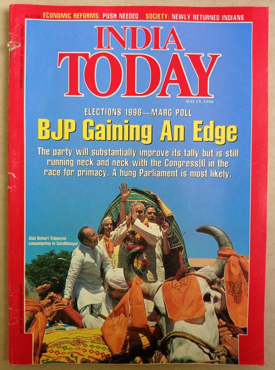 indianhistorypics on Twitter: "1996 Loksabha Elections BJP Gaining An Edge"