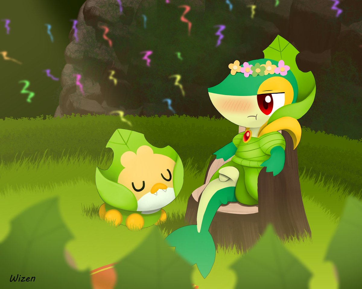 Wizen on Twitter: "Part 3! Snivy is crowned as the princess of Sewaddle forest #ArtistOnTwitter ...