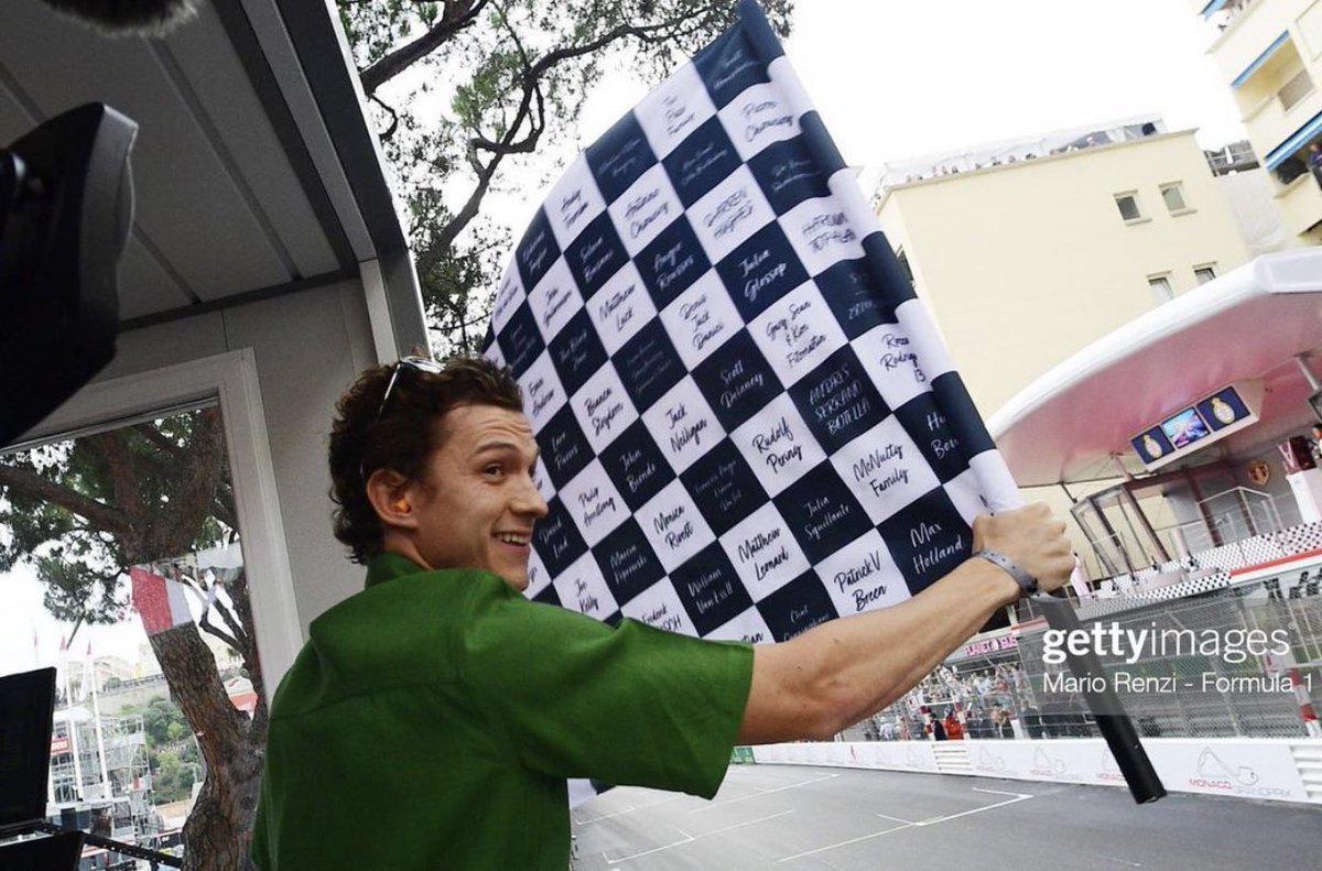 andy on Twitter: "YES we got a picture of tom holland waving the checkered flag at the monaco gp"