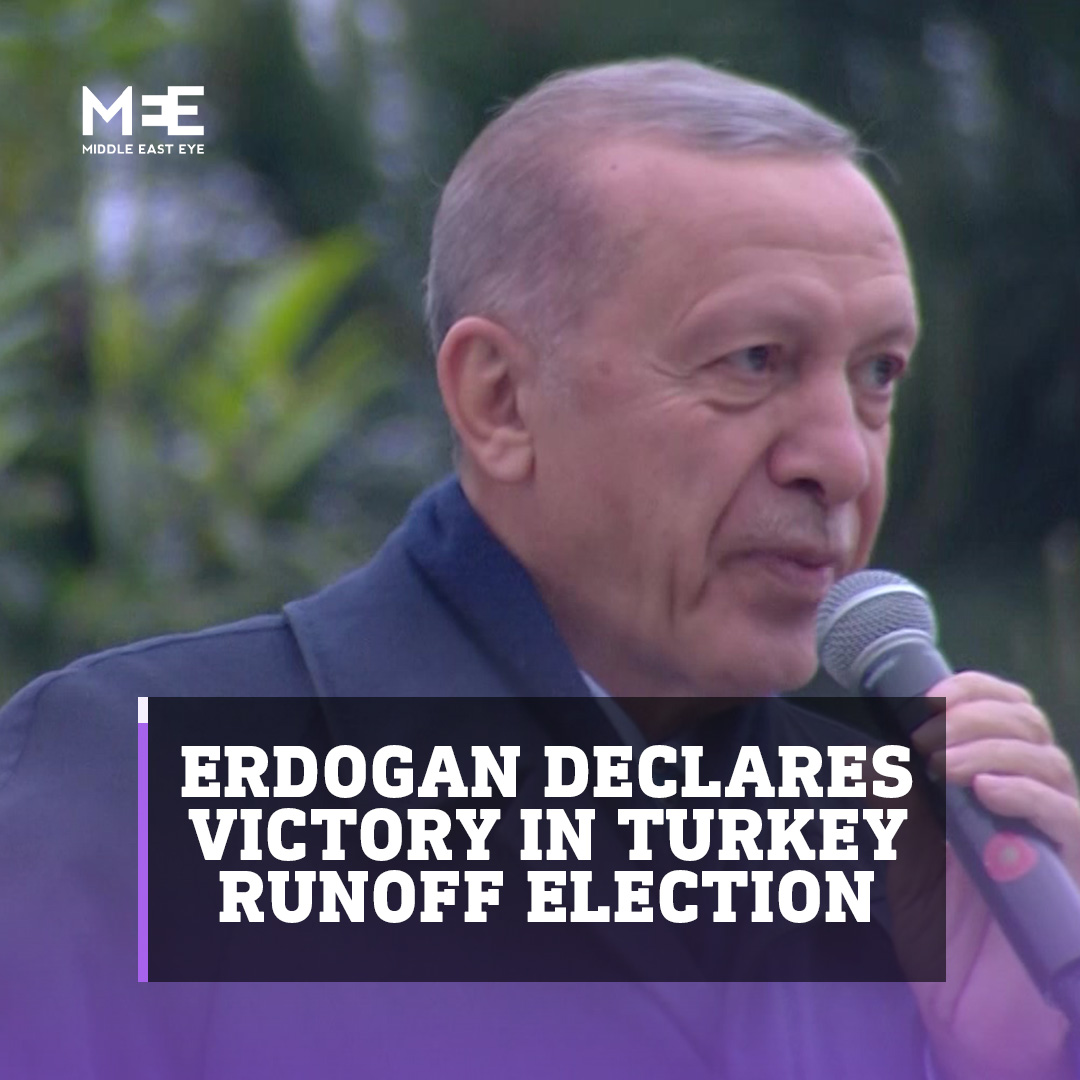 Middle East Eye on Twitter: "Turkish President Erdogan claims victory in historic runoff ...