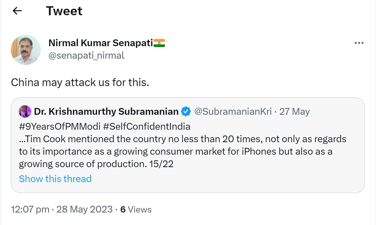 🧵Tongue-in-cheek humour👌 @senapati_nirmal took my🧵on evidence of ...