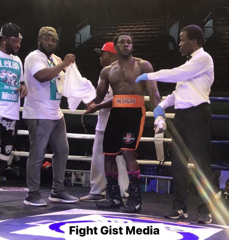 Fight Gist media on Twitter: "ROUND 5 KNOCKOUT. Lekan “The engine” Muibi Knocks Out Idowu “ID ...