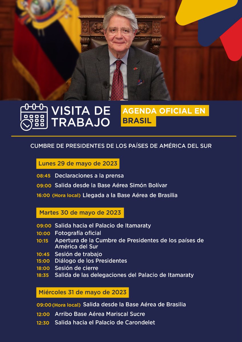 Presidencia Ecuador 🇪🇨 on Twitter: "RT @ComunicacionEc: AGENDA PRESIDENCIAL | Actividades que ...