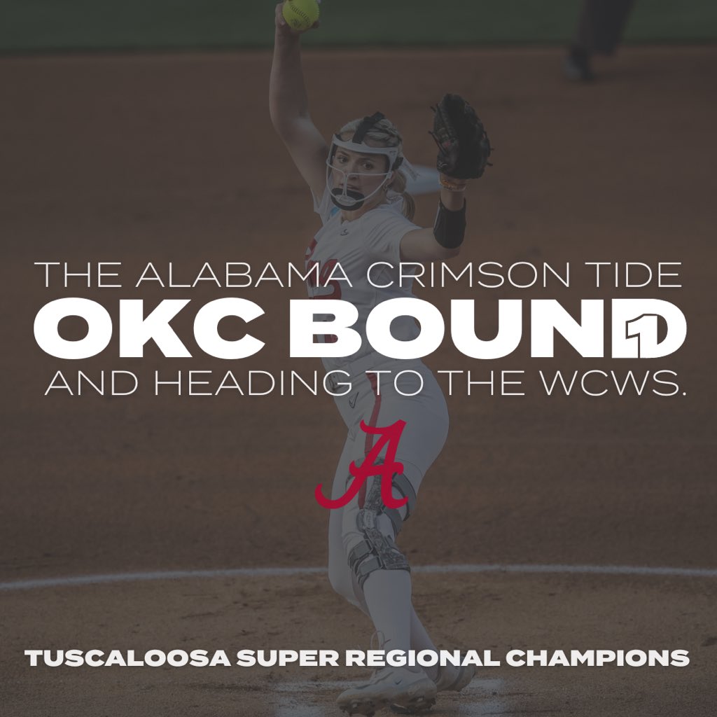 D1softball On Twitter Wcws Bound🏆 Alabama Softball Is Headed To Okc