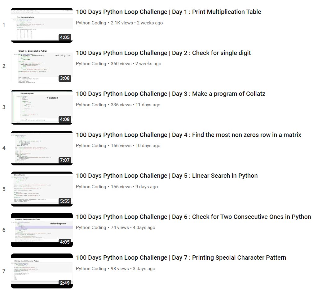 Python Coding On Twitter Free 100 Days Python Loop Challenge Bitly41qpjq1 2344
