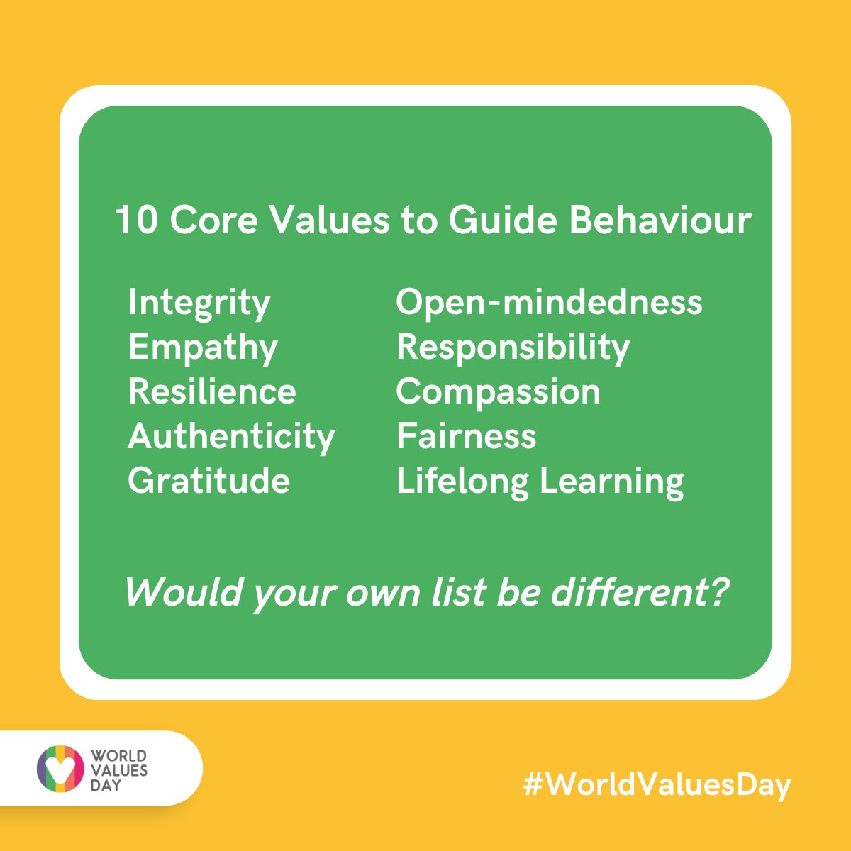 Selection of Values-Based Books – World Values Day