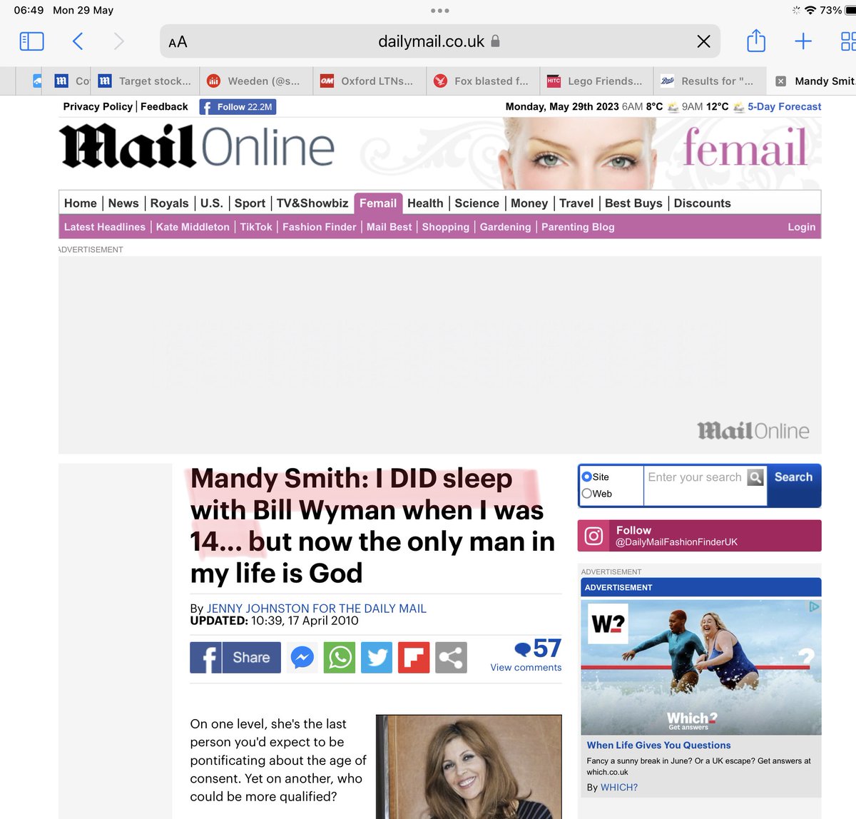 Sandra Weeden On Twitter Uk Femail Article