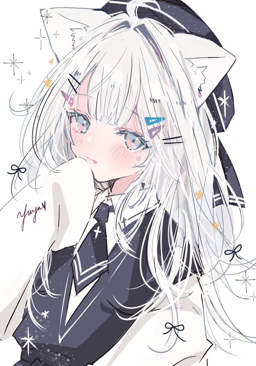 お宅の白髪っ子見せてください 白髪kawaii」 ゆゅのイラスト