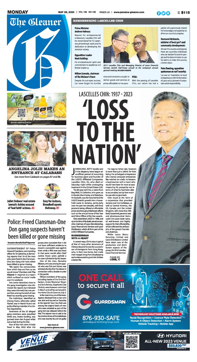 Jamaica Gleaner on Twitter: "Sunday's front page of The Gleaner. Pick up a copy or read online ...